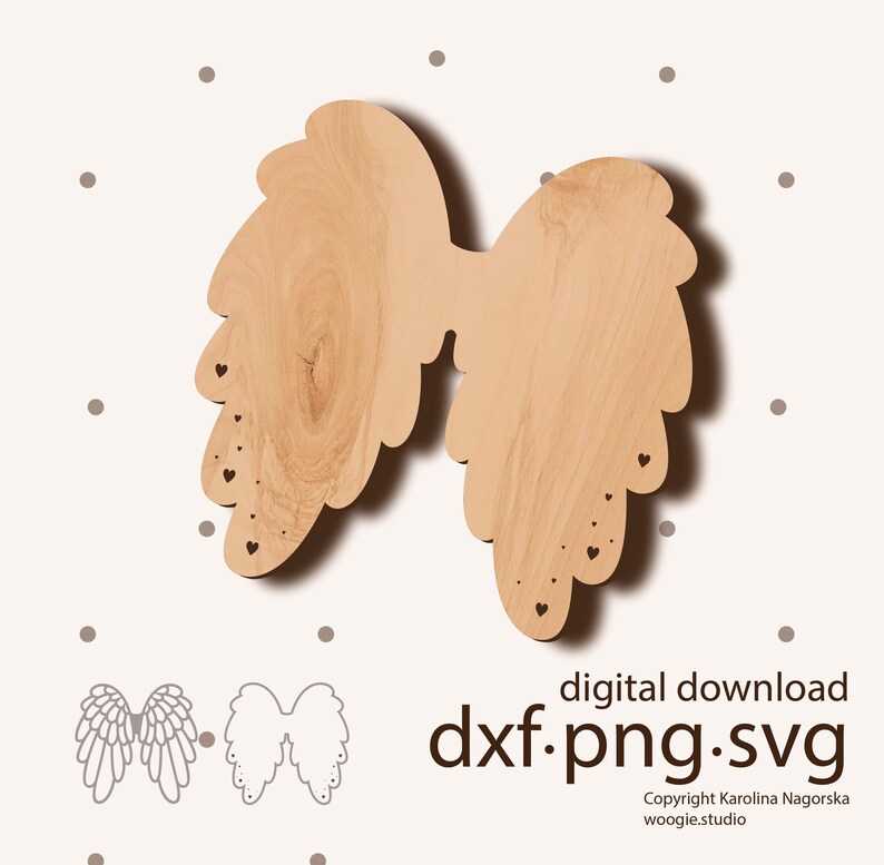 Long Angel Wings Svg for Laser - Etsy