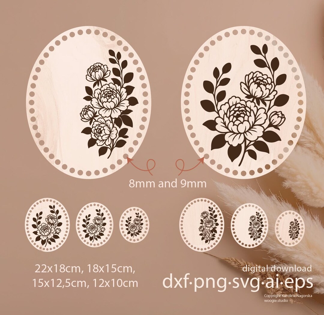 Laser Cut Svg Files, Oval Bases for Crochet, - Etsy