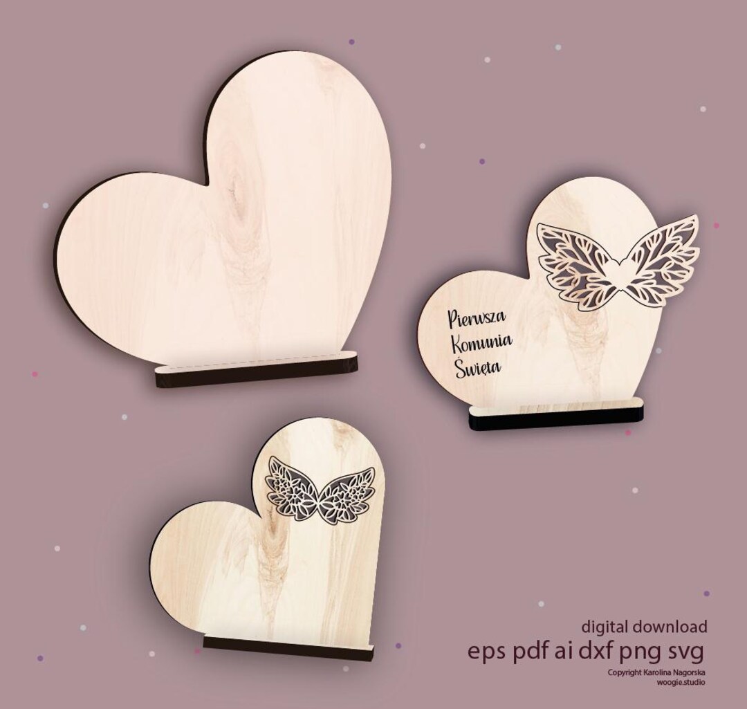 Bases cortadas a láser en forma de corazón: Archivos SVG de ángel de ...