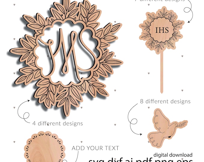 First Communion IHS Svg Dxf Laser Cut File. - Etsy Canada