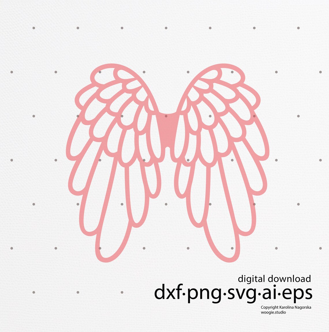 Long Angel Wings Svg for Laser - Etsy