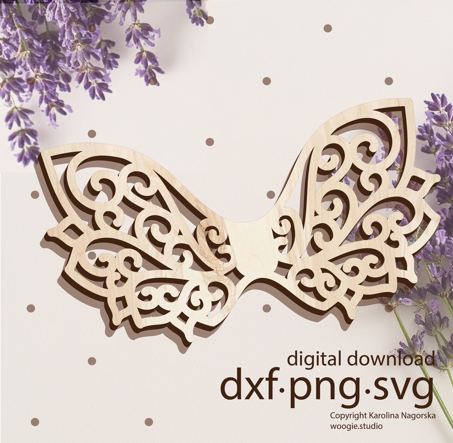 Angel Wings, Laser Cut File, Vector File, Svg, Dxf, Png, Digital Laser ...