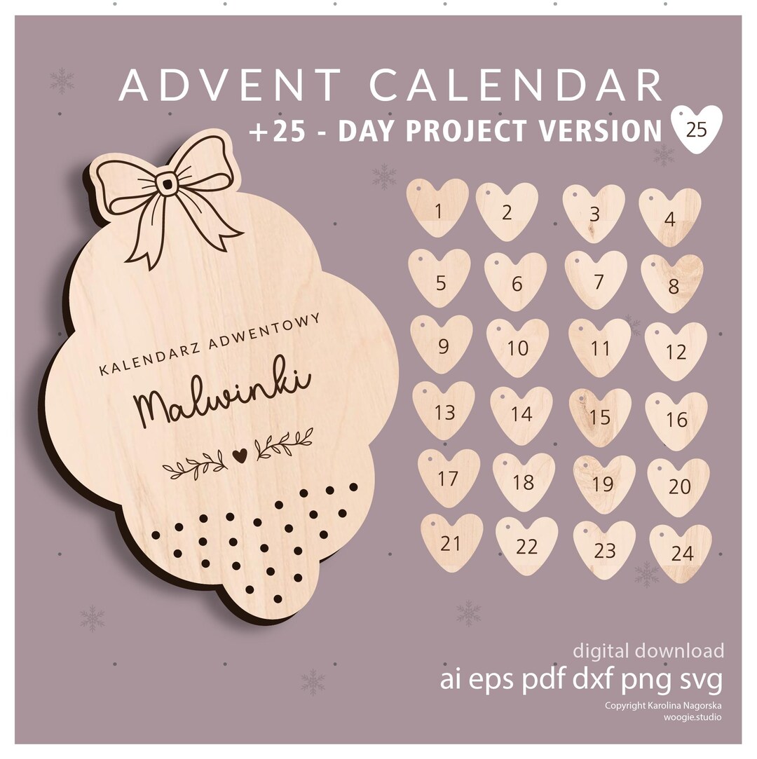 Laser-Cut Advent Calendar Template: Customizable SVG Designs - Etsy France