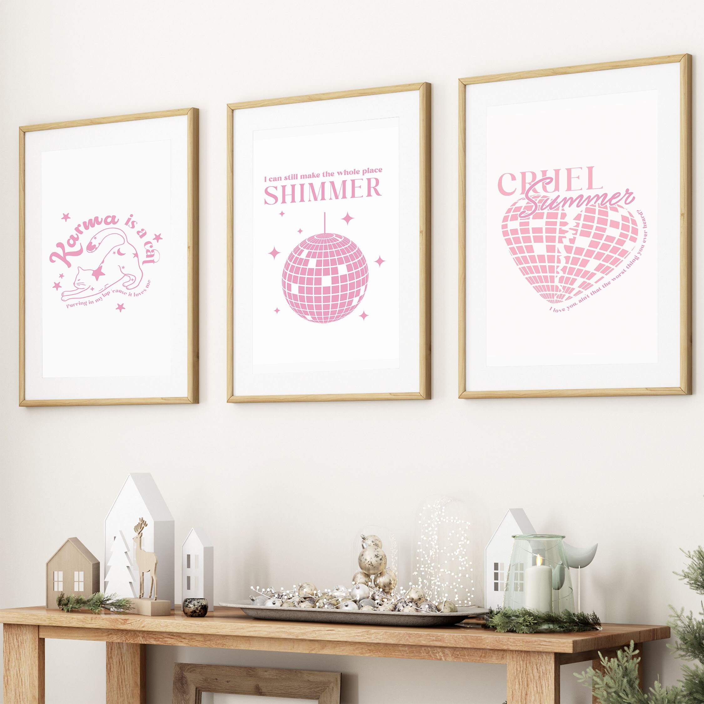 Pink Swiftie Art Set of 3, Gallery Wall Bundle, Set of Three Prints ...