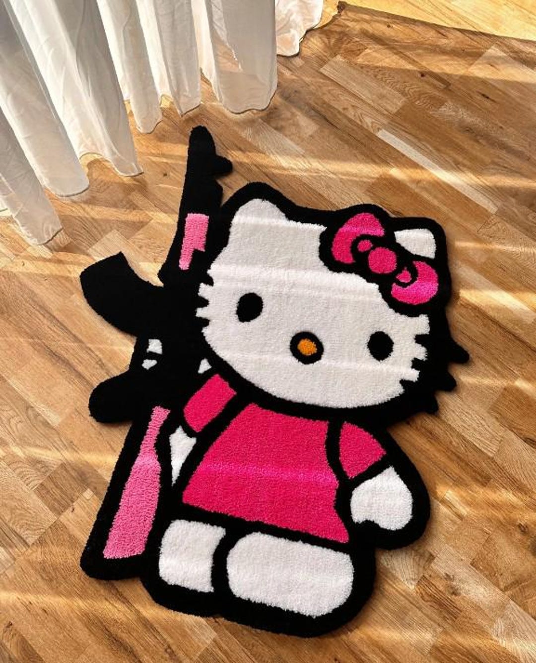 Hood Hello Kitty Rug, Custom Tufted Hello Kitty, Hood Hello Kitty Rug ...