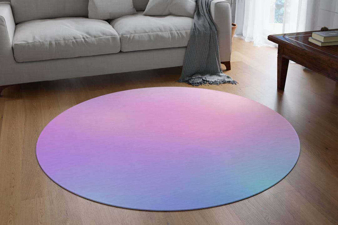 Celestial Aura Rug for Cozy Home Decor, Pastel Gradient Round Area Rug ...
