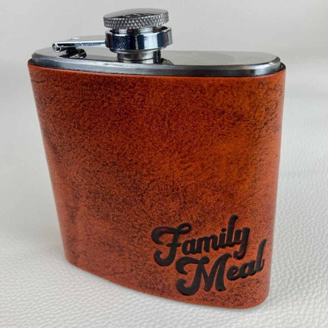 Family Meal Official Handmade Leather Flask, Hip Flask 6 Ounce Hand ...