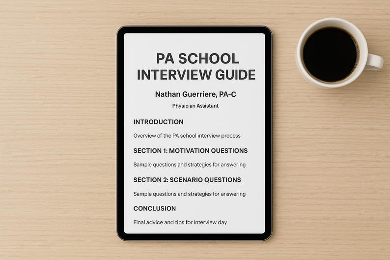 PA School Interview Prep: Physician Assistant Interview Q&A (PDF Guide ...