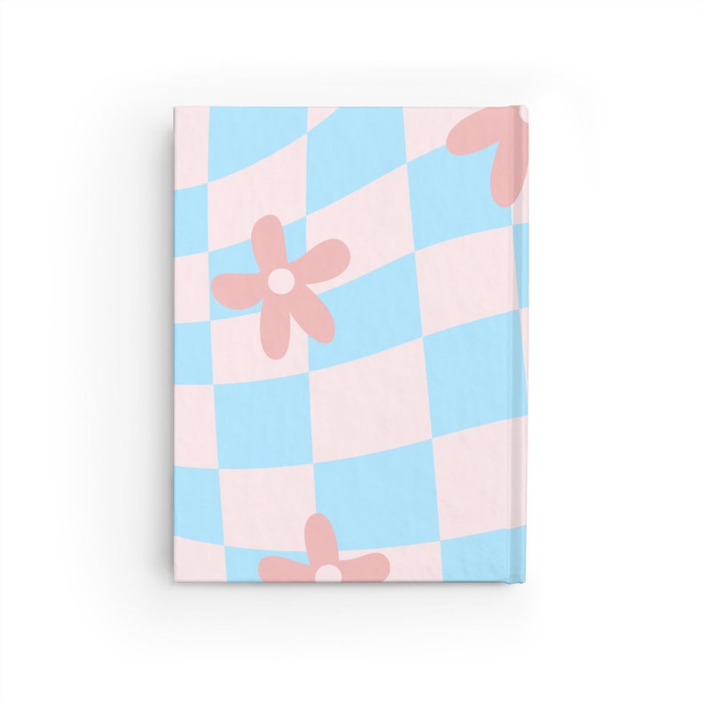 Baby Blue & Pink Checkered Bullet Journal 5x7 Hardcover Notebook for To ...