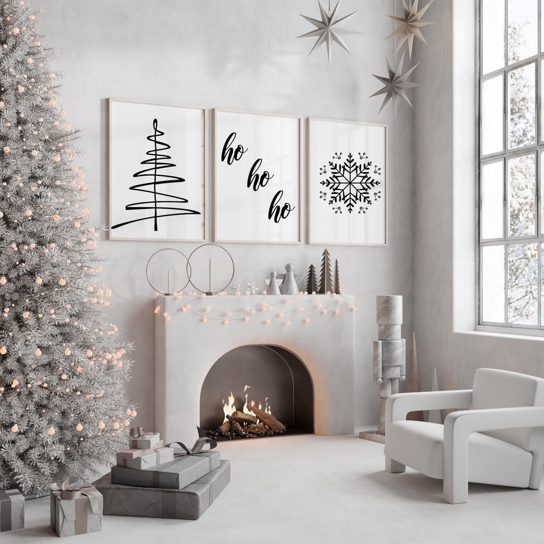 Set of 3 Christmas Wall Art, Christmas Printable Wall Art, Christmas ...