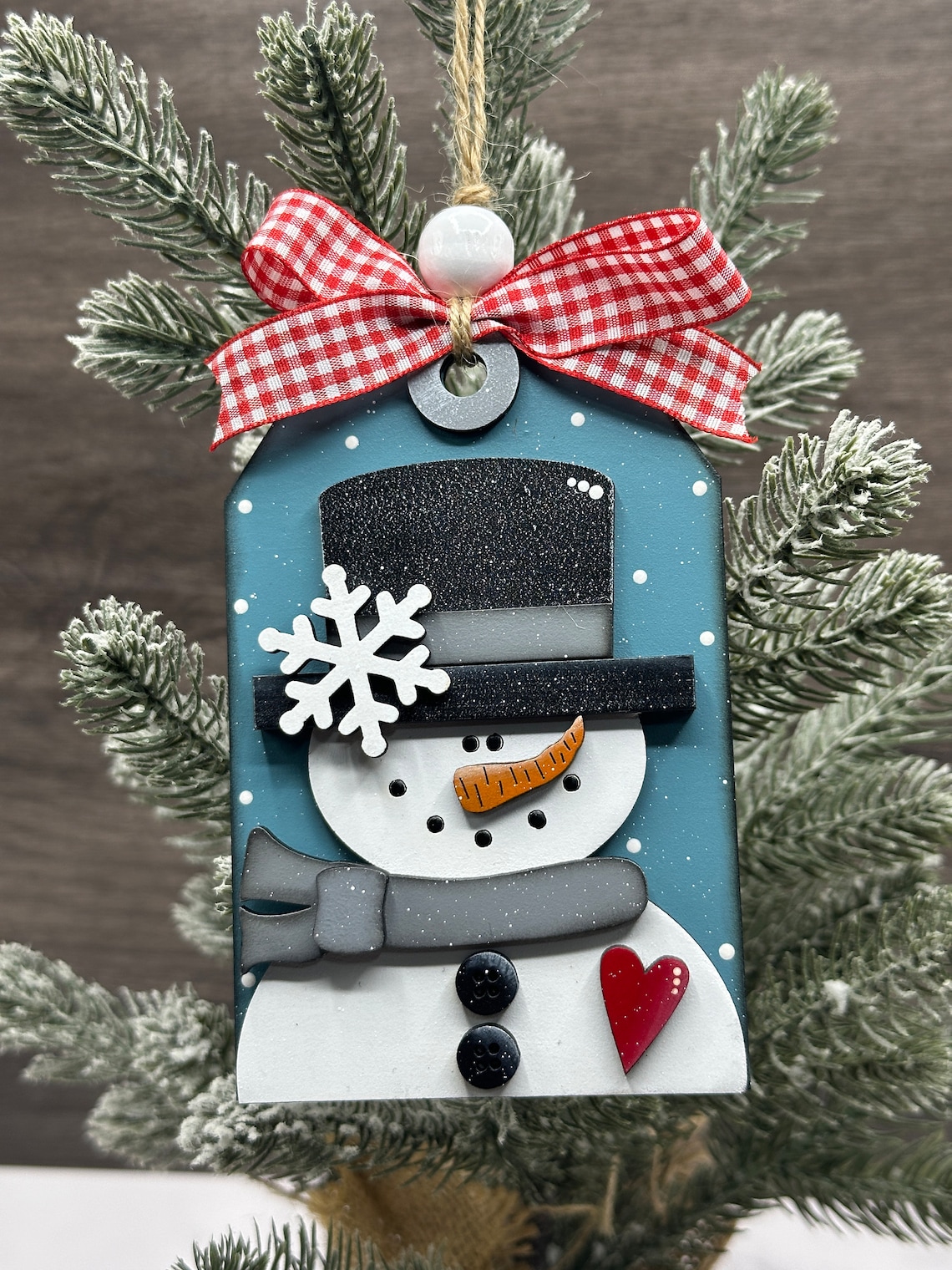 Snowman Gift Tag Ornament - Etsy