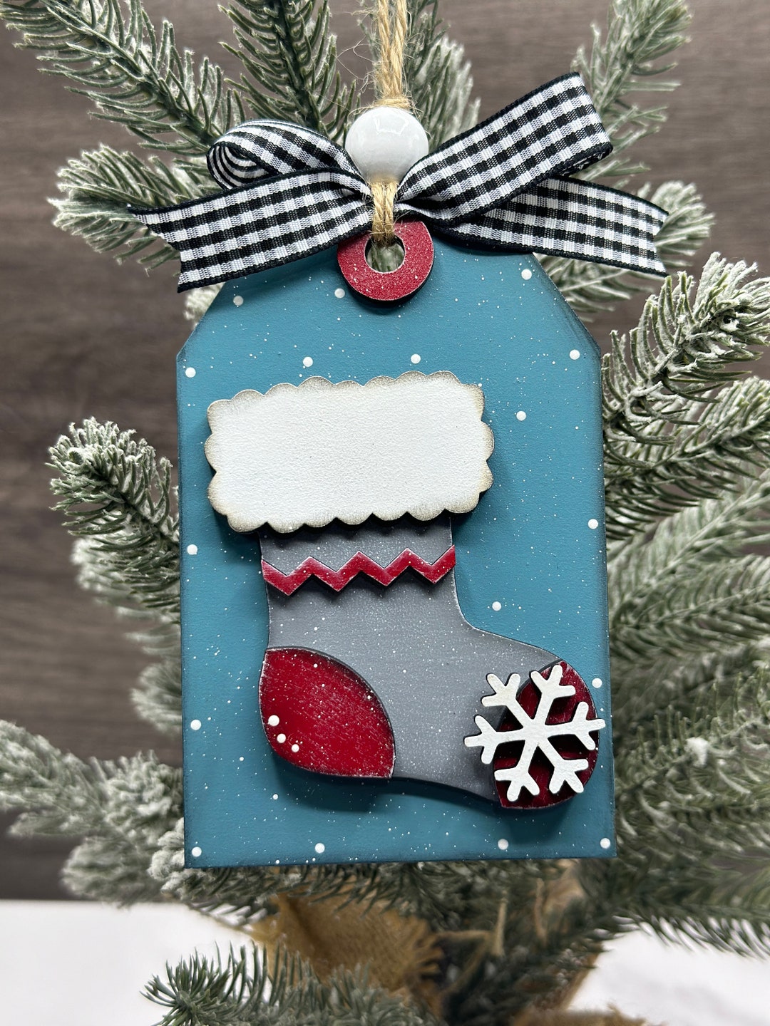 Christmas Stocking Gift Tag Ornament - Etsy