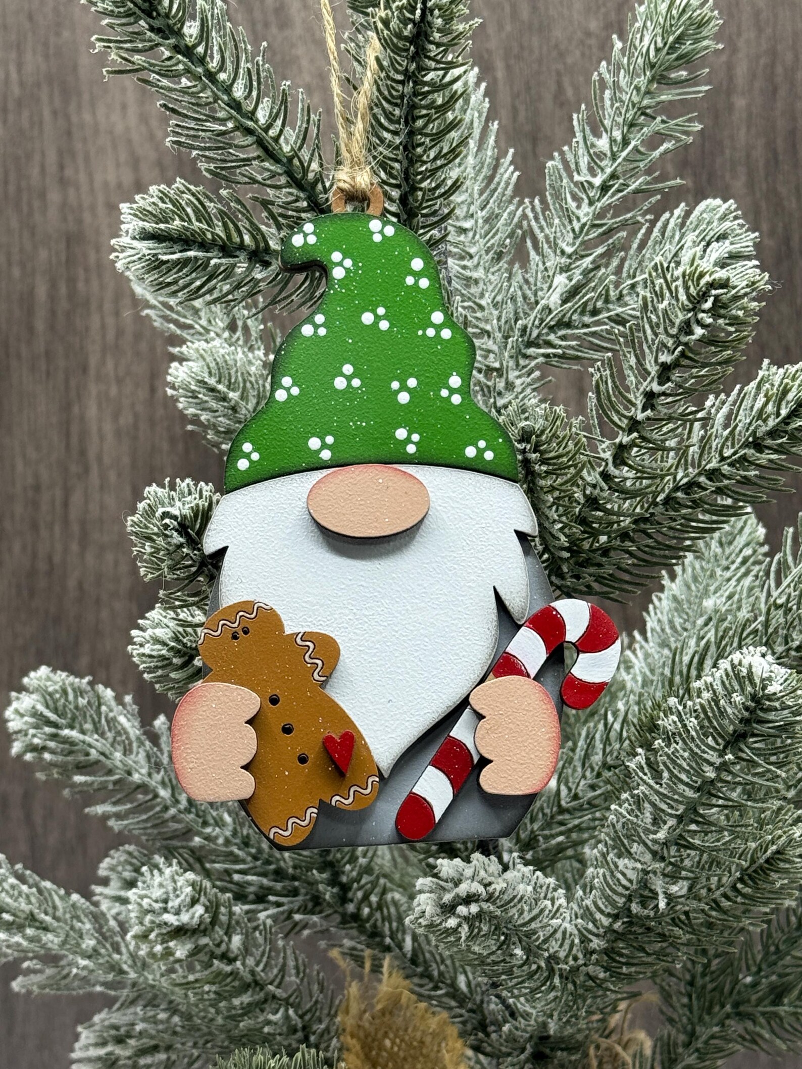 Gnome Hand Painted Christmas Ornament - Etsy