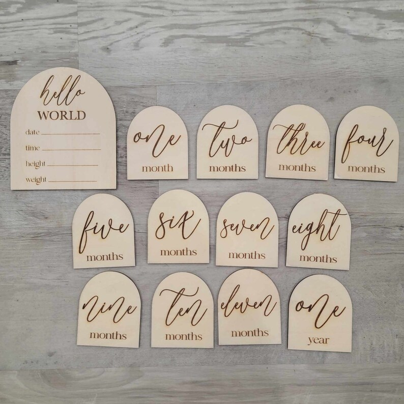 Baby Monthly Milestone Birth Announcement - Etsy