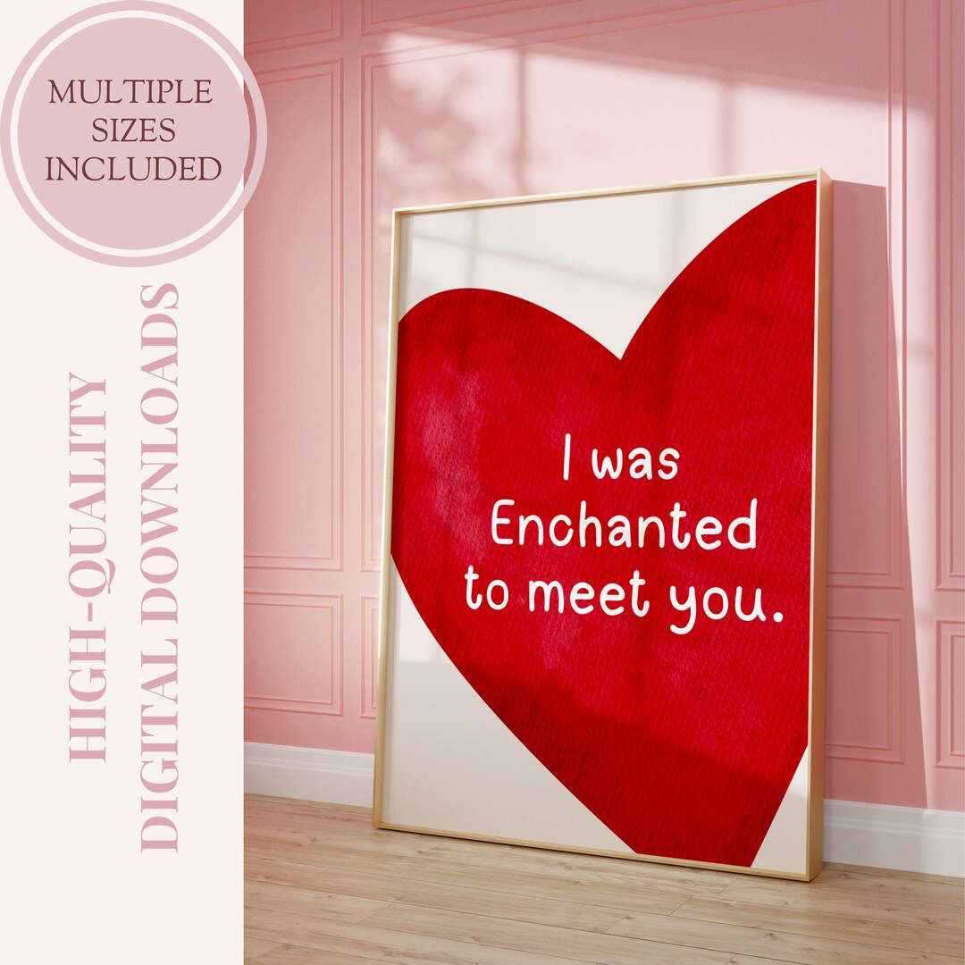Valentines Wall Art, Song Lyrics Poster Print, Trendy Maximalist Wall ...