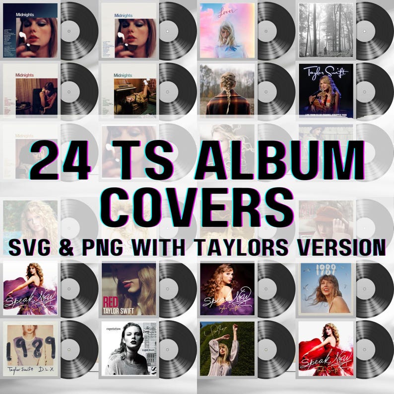 20 TS Inspired Album Covers SVG and PNG Bundle, Music Albums ...
