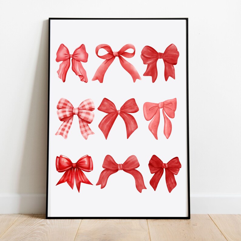 Red Bows PNG, Coquette Bows Png, Bow Collage Png, Red Watercolor ...