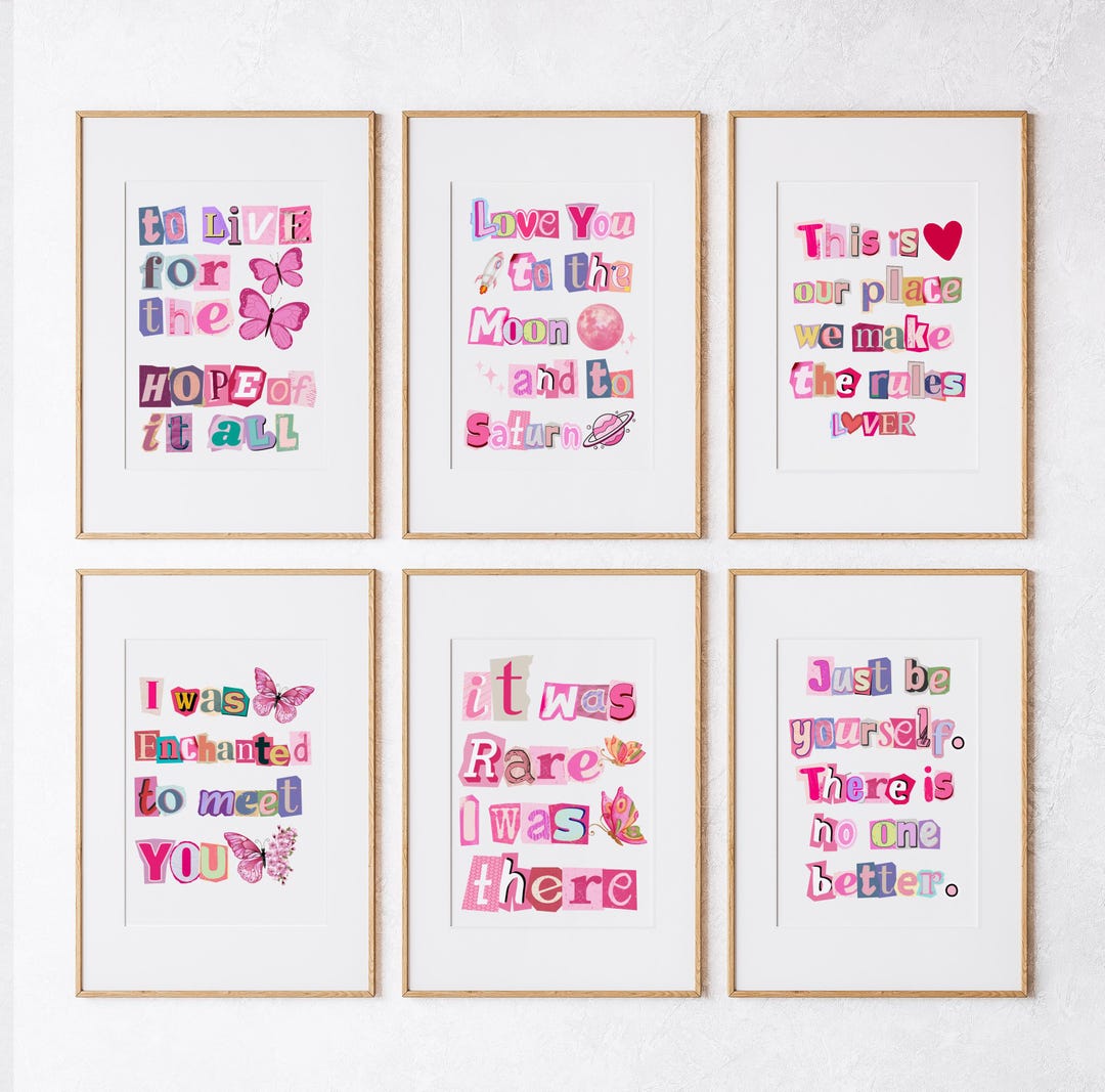 Ts-inspired Song Lyrics Poster Print, Girly Pink Room Decor, Pop Music ...