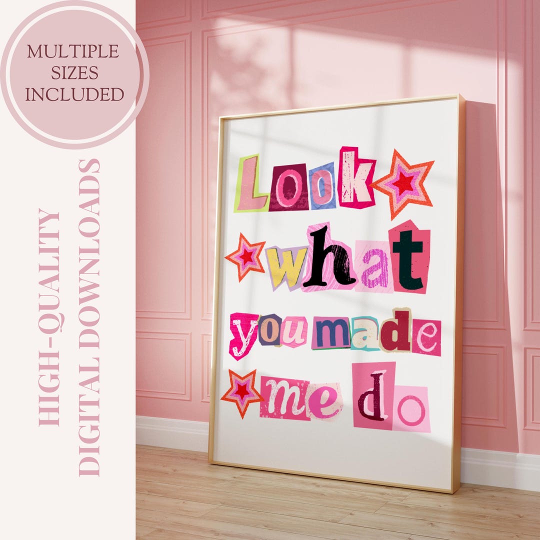 Look What You Made Me Do Poster Print, Song Lyrics Wall Art, Pop Music ...