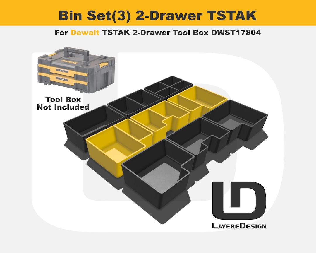 Dewalt TSTAK DWST17804 Drawer Bins | 2-drawer Toll Box | Set of 3 ...