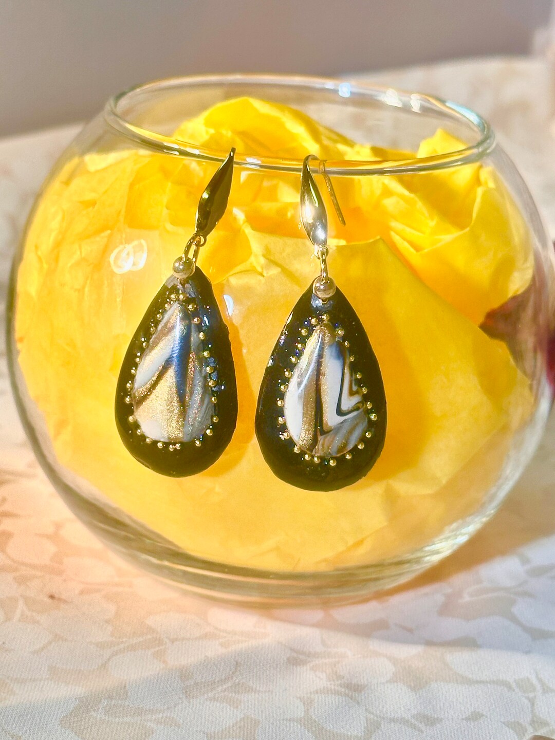 Classy Stone Look Earrings - Etsy