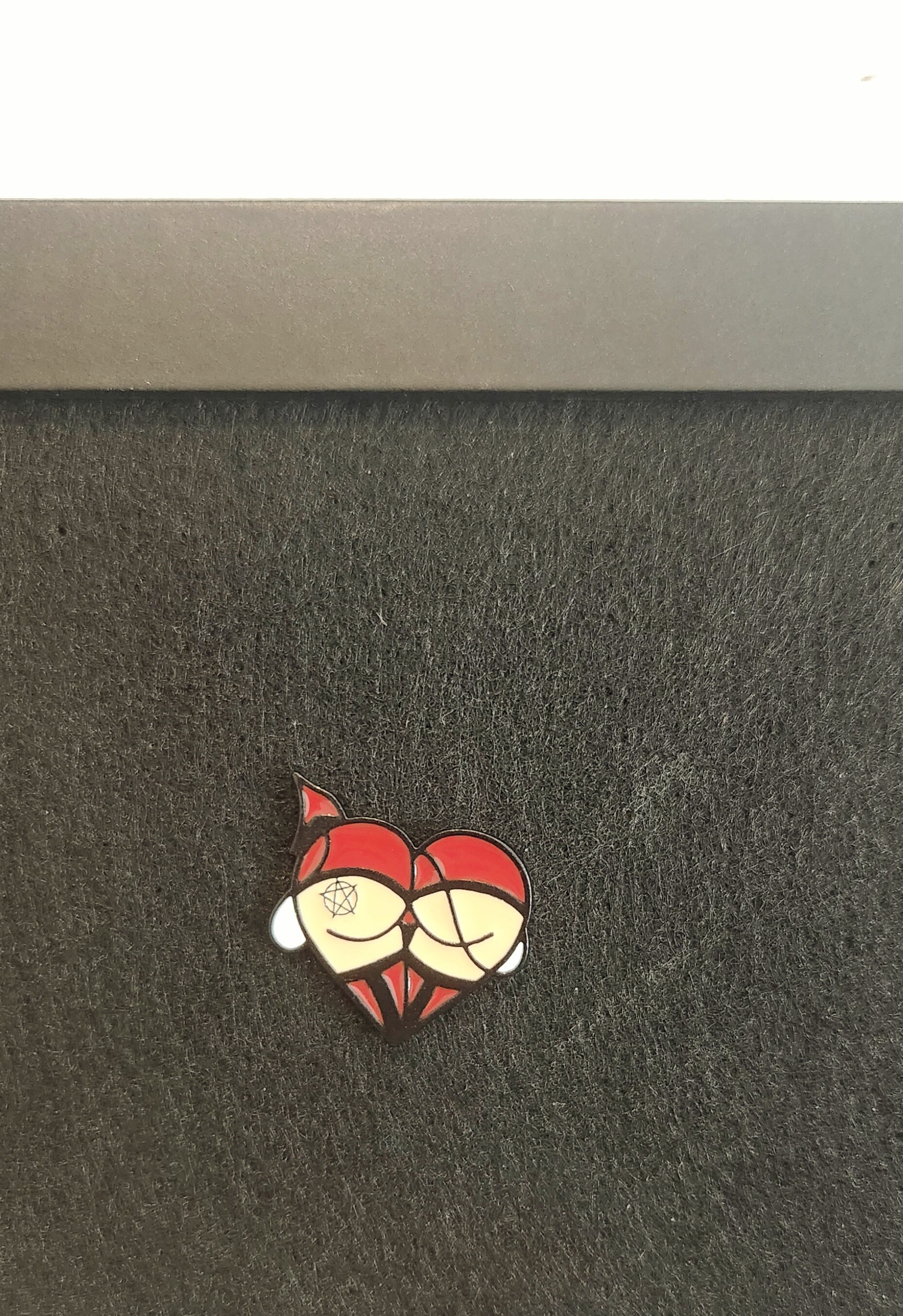 Sexy Devil Booty Heart Shaped Metal Halloween Outfit Gift Or Pin