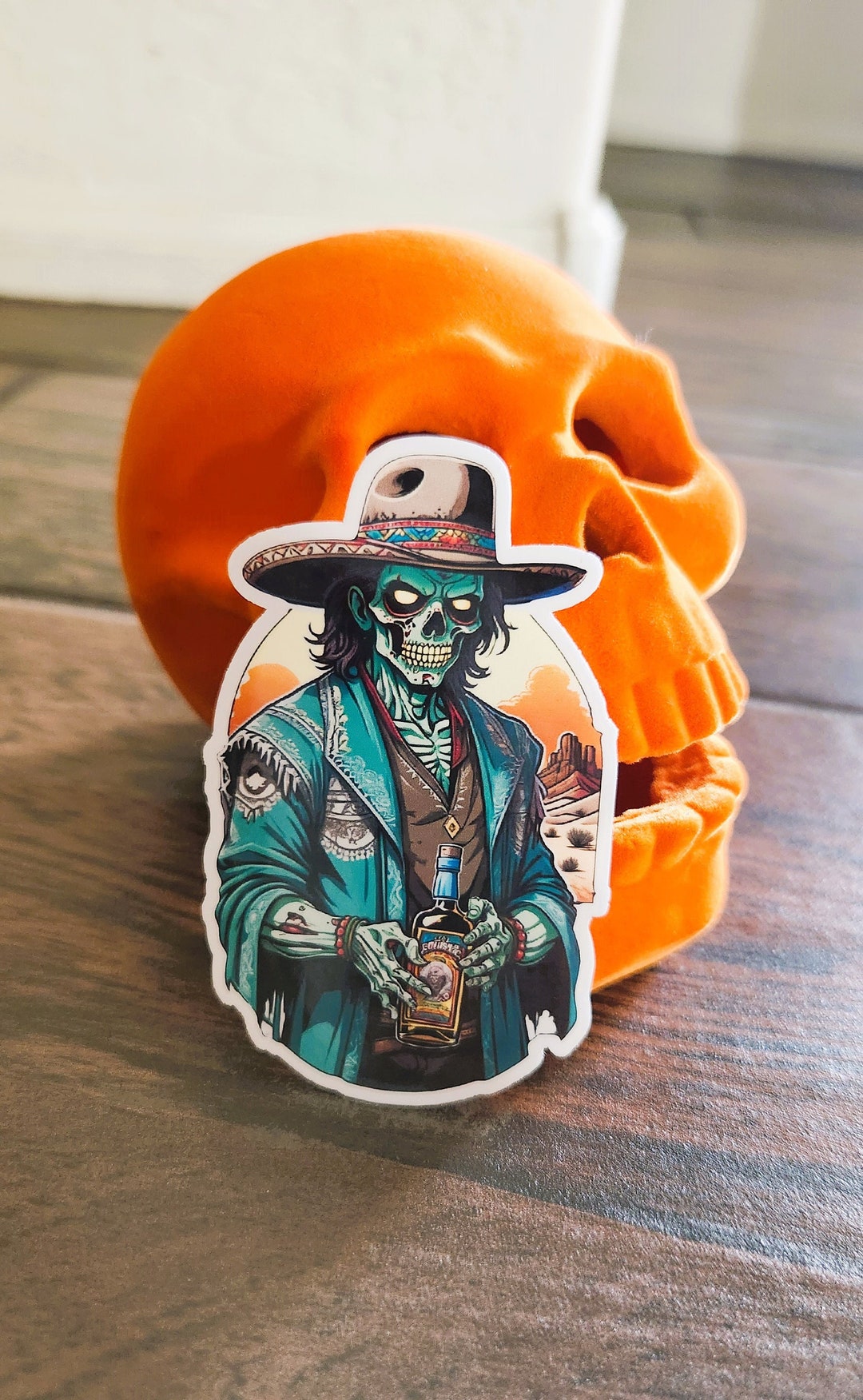 Outlaw Zombie Bandito / Tequila Bottle Teal Cowboy Jacket / Western ...