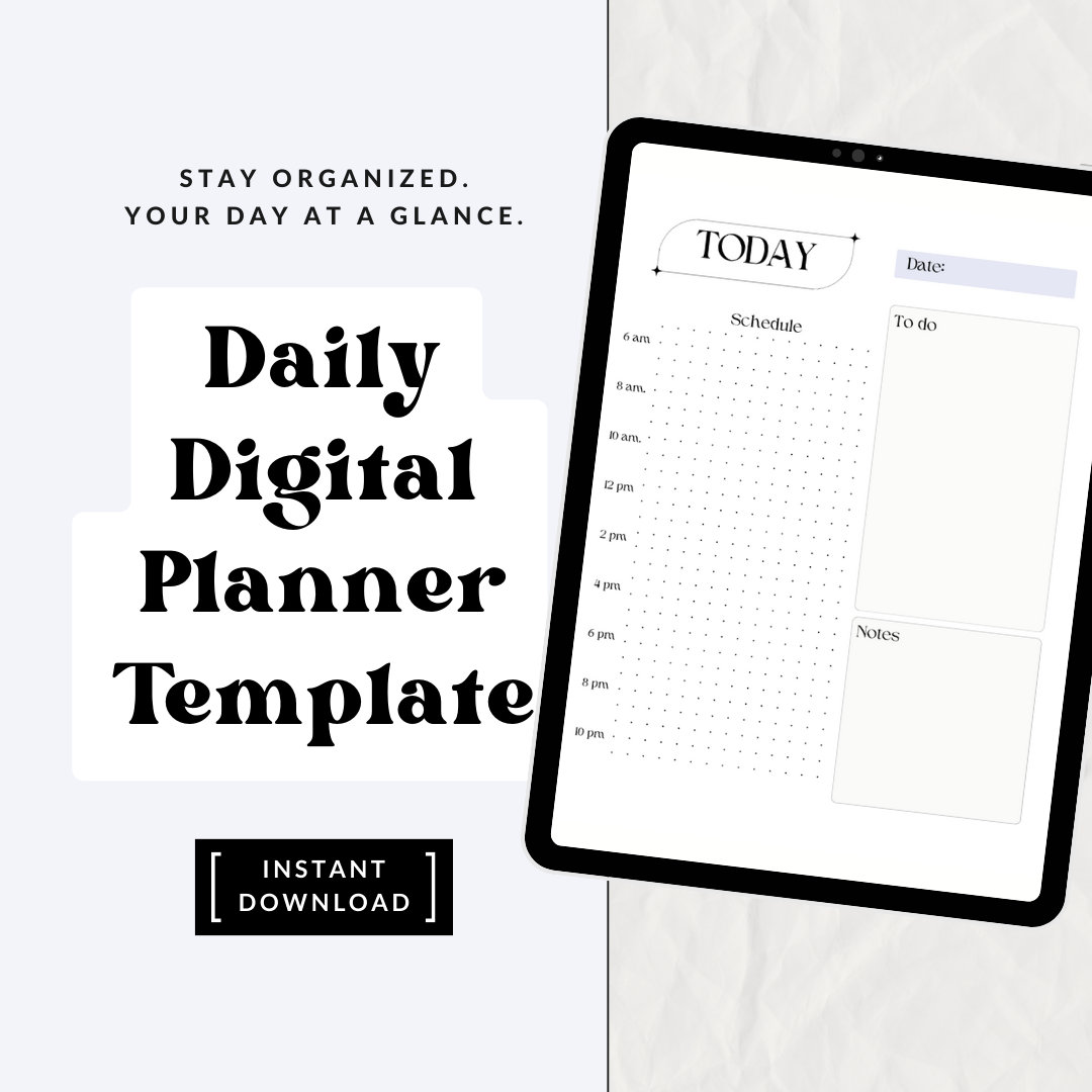 Daily Planner Digital Planner Template - PDF Download - Etsy
