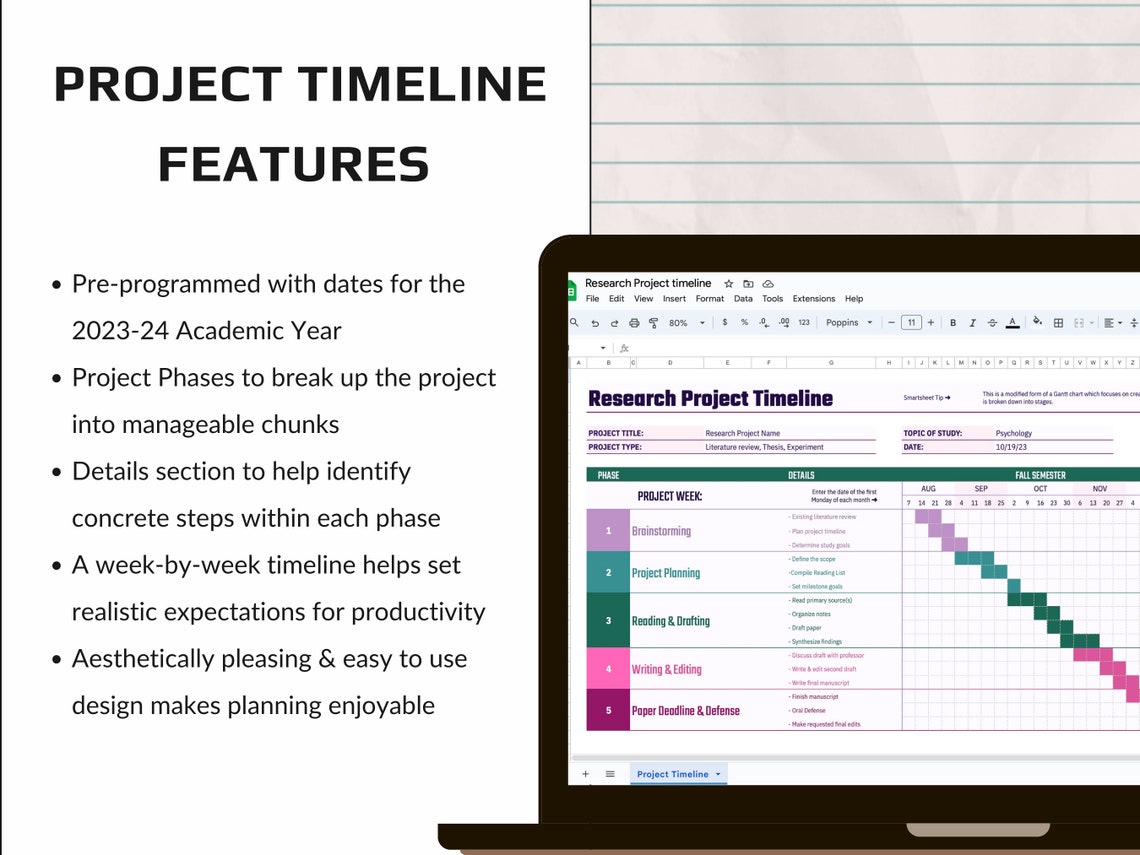 Research Project/dissertation Progress Tracker and Planner - Etsy