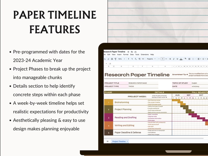 Research Paper/thesis Progress Tracker and Planner - Etsy
