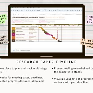 Research Paper/thesis Progress Tracker and Planner - Etsy