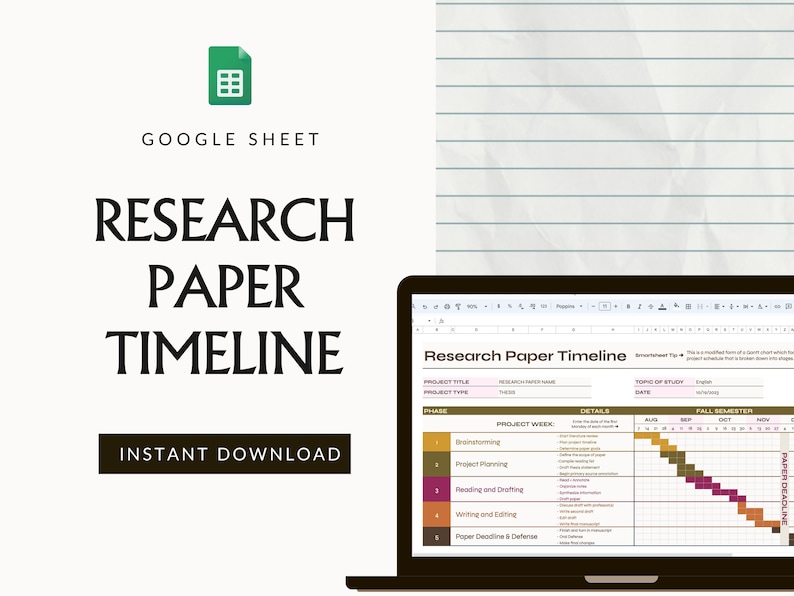 Research Paper/thesis Progress Tracker and Planner - Etsy