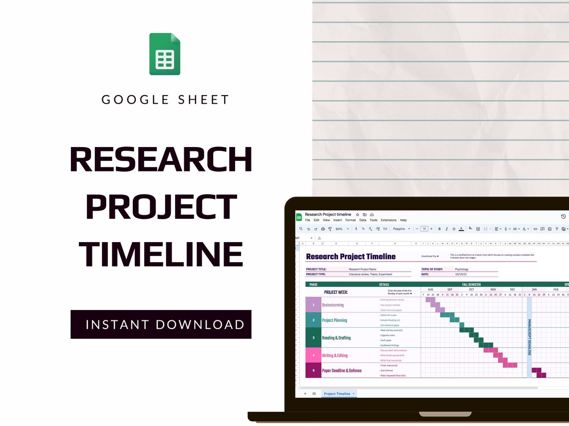 Research Project/dissertation Progress Tracker and Planner - Etsy