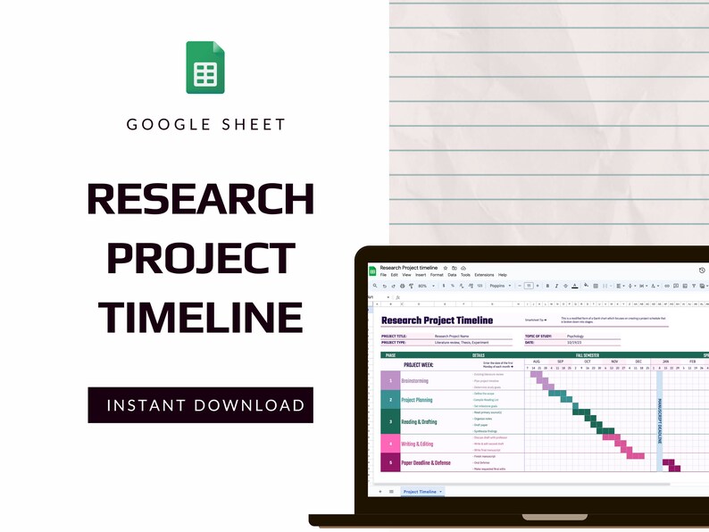Research Project/dissertation Progress Tracker and Planner - Etsy