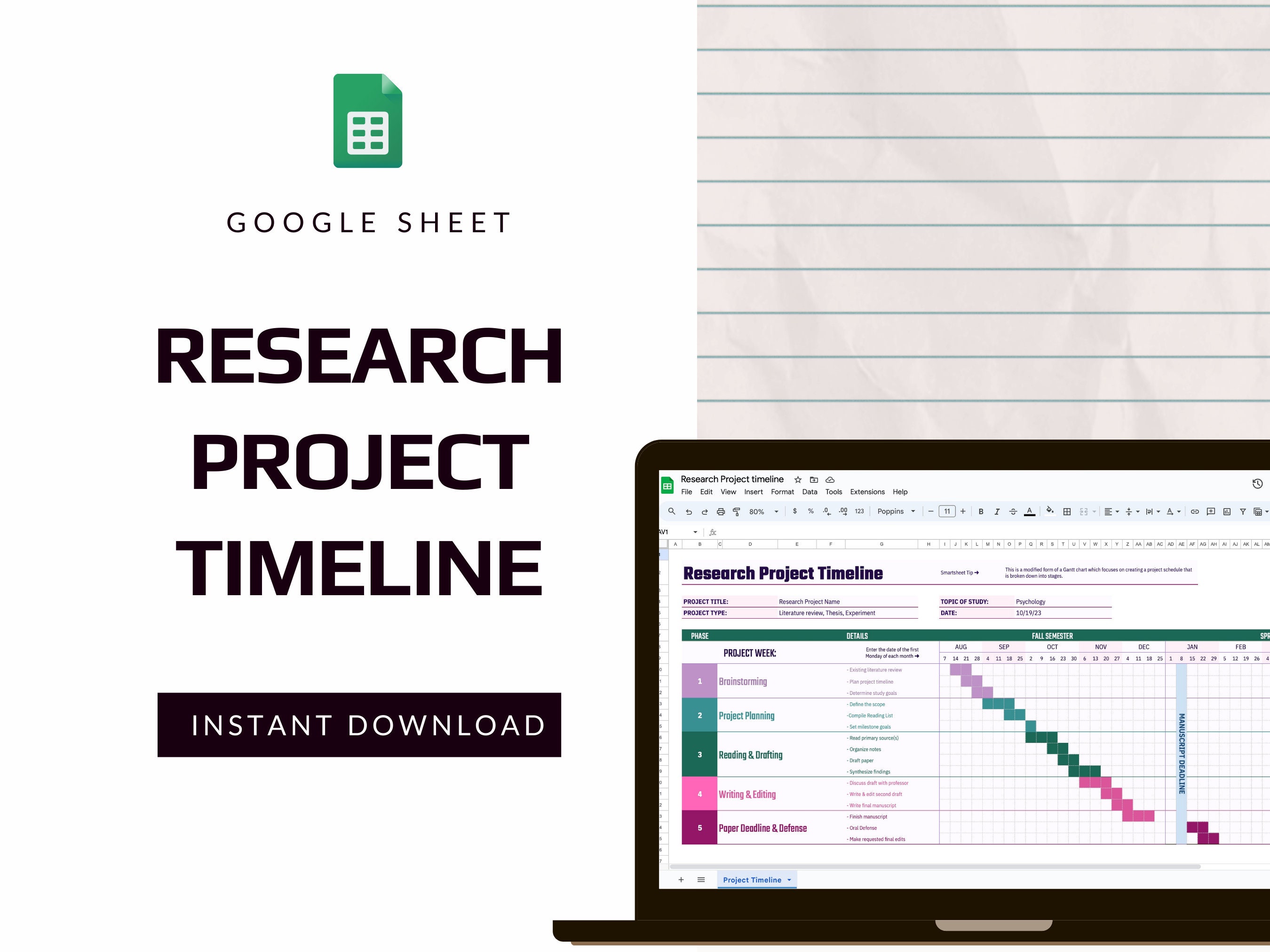Research Project/dissertation Progress Tracker and Planner - Etsy