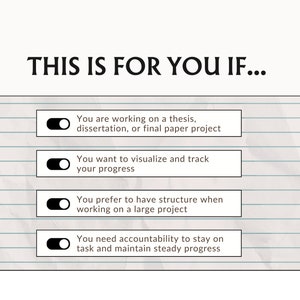 Research Paper/thesis Progress Tracker and Planner - Etsy