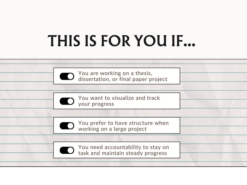 Research Paper/thesis Progress Tracker and Planner - Etsy