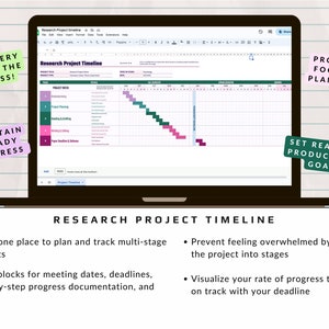 Research Project/dissertation Progress Tracker and Planner - Etsy