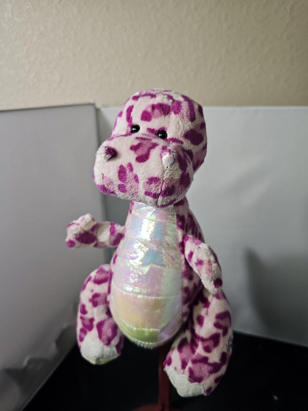 Ganz Webkinz 10 Plush Spotty Dinosaur HM339 Pink Stuffed Animal NO CODE ...