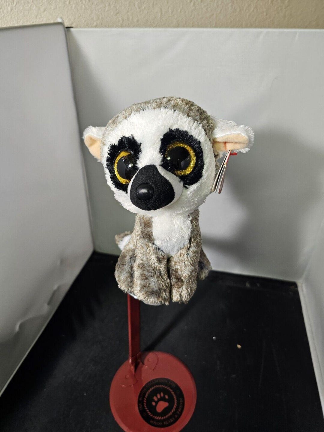 Ty Silk Beanie Boo LINUS Lemur 6.5" Inch Stuffed Animal Toy Soft Gift ...