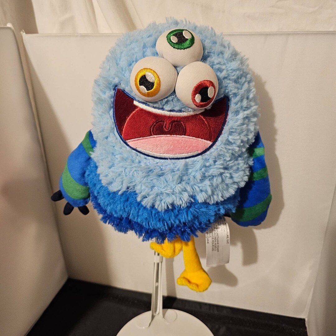 Monty Mongoose Blue 3 Eyed Monster 12" Soft Plush Alien Animal ...