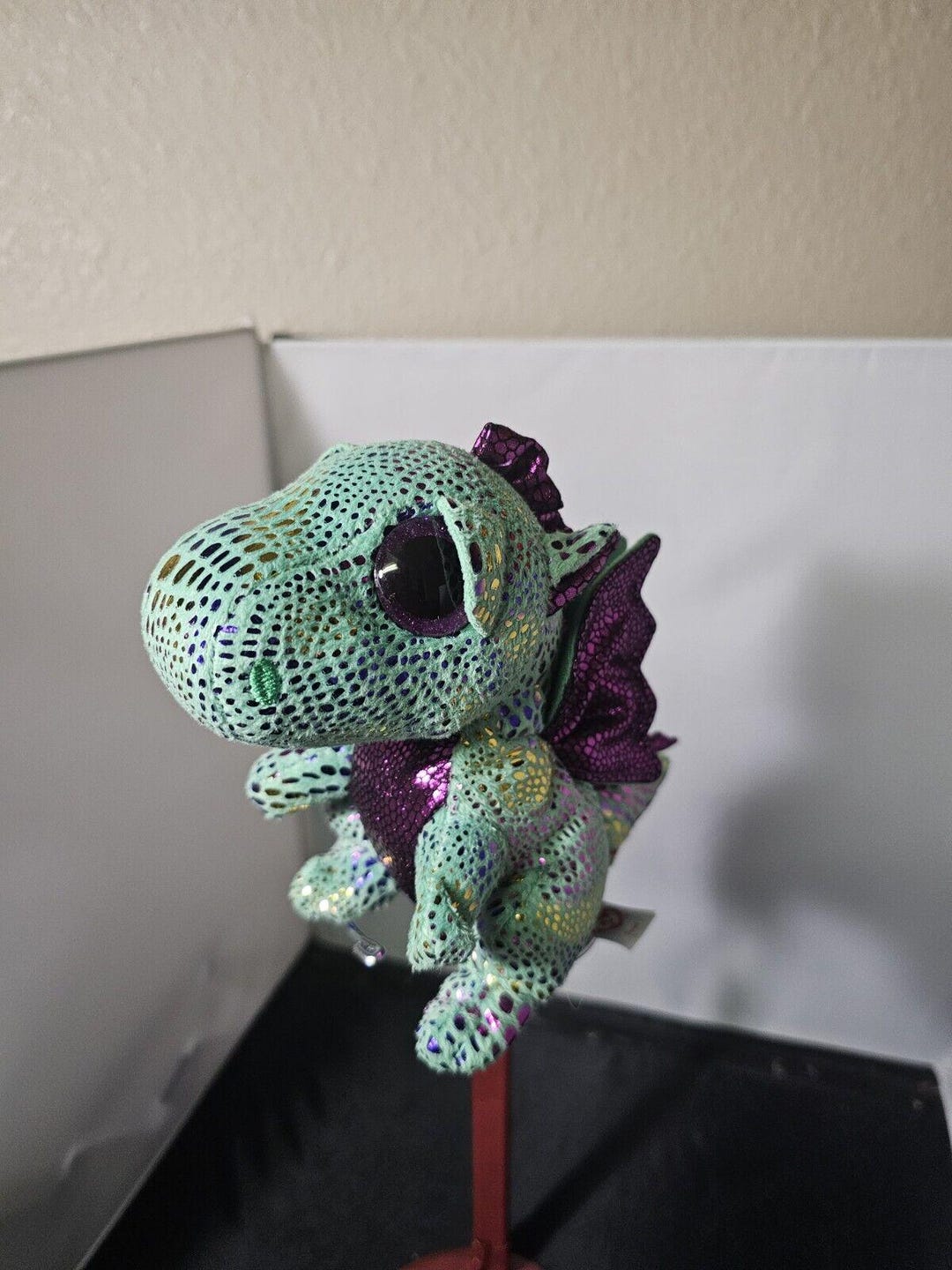 Ty Beanie Boos Cinder the Dragon 6” Green Purple Plush Stuffed Animal ...