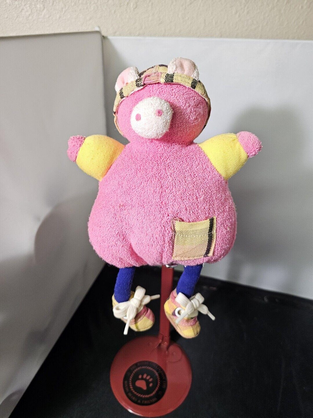 Russberrie Terry Cloth PUDGEKIN Pig 9pink Plaid Ball Cap & Gym Shoes C1 ...