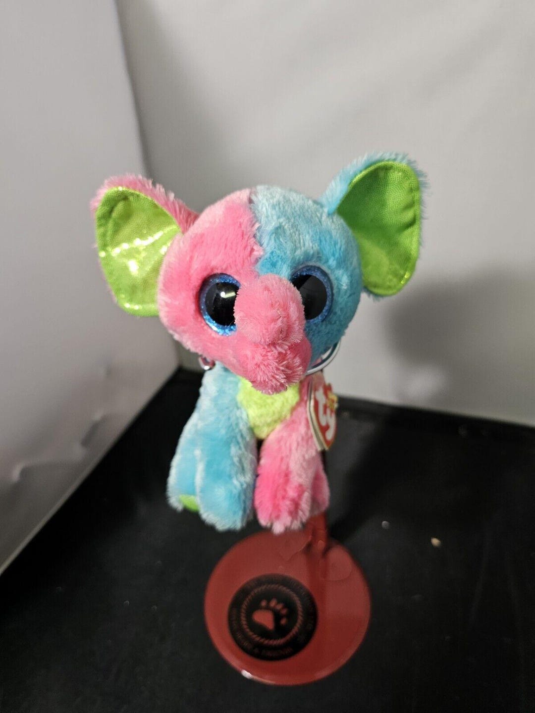 Ty Beanie Boo Elfie the Elephant Pink Green Blue Glitter Eyes 6 P1 - Etsy