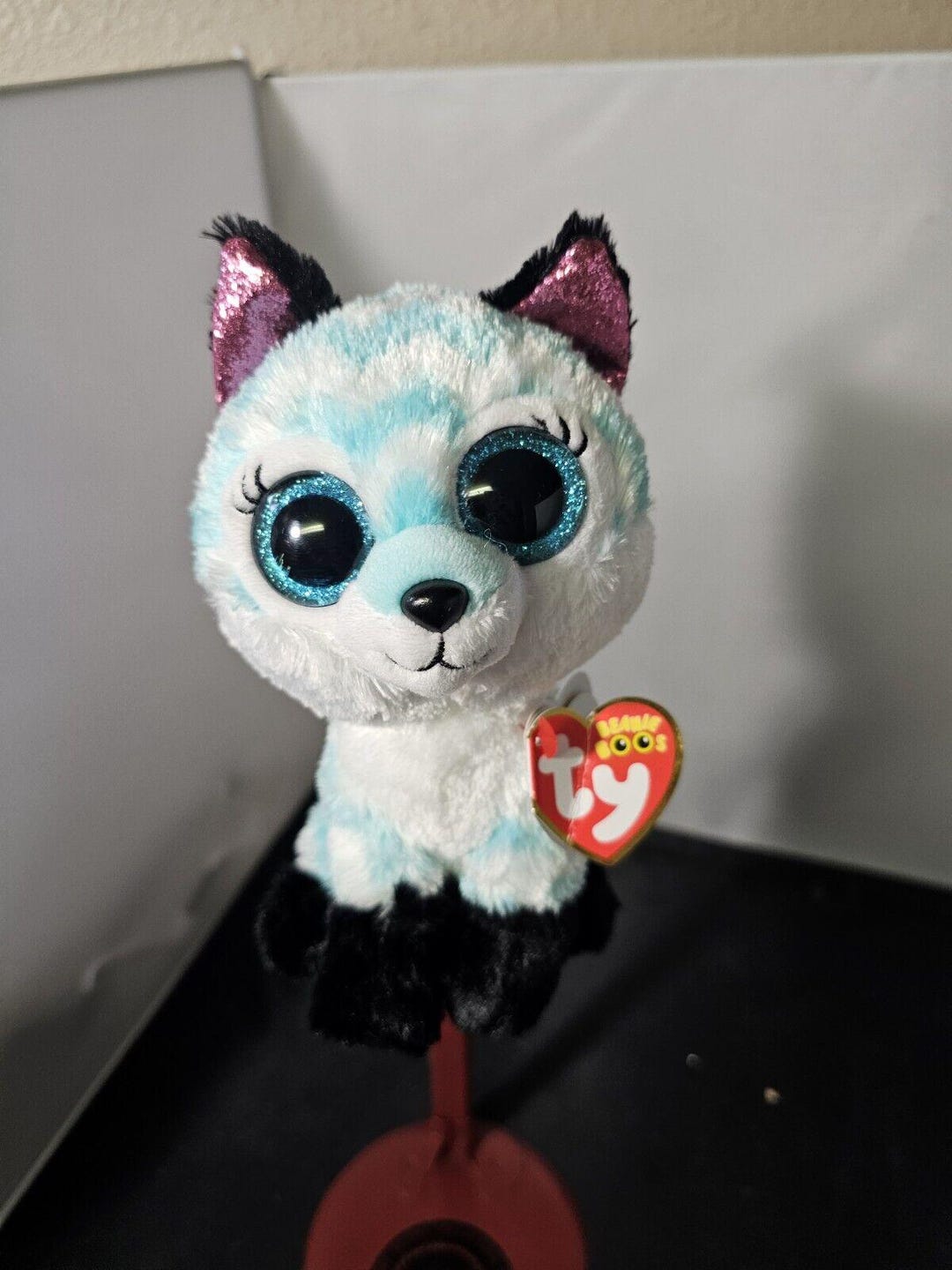 Ty Beanie Boos ATLAS the Aqua Chevron Fox Stuffed Animal Plush (6 Inch ...