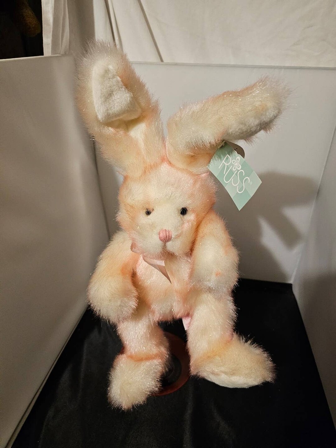 Vintage Russ Ruffles Bunny Rabbit Plush Easter Ombre Sparkle Pink ...