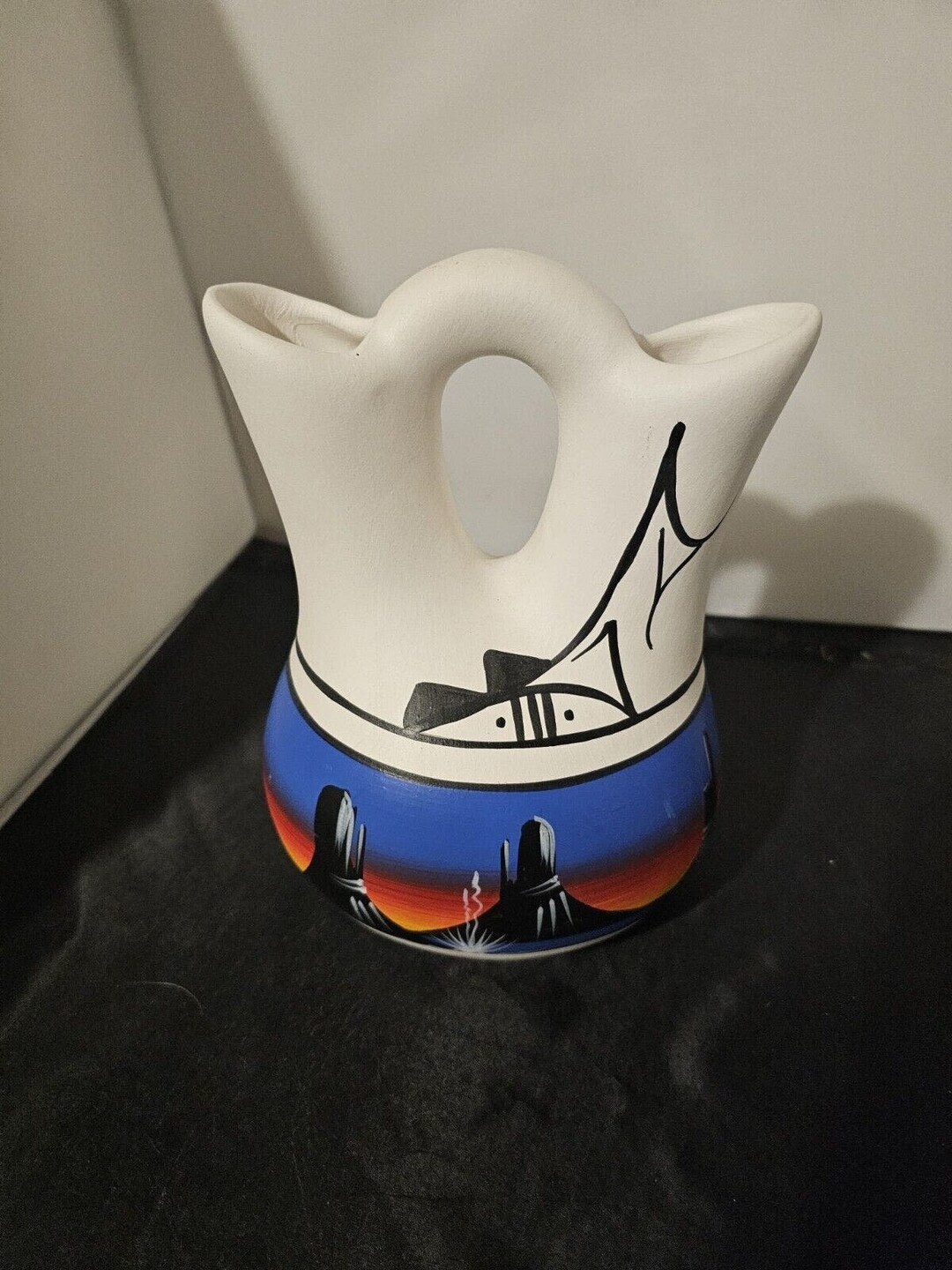 Yanito Navajo Signed Decorated Wedding Vase Native American Indian ...