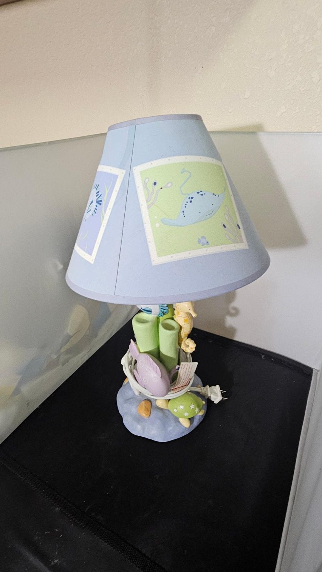 Kids Nursery Lamp Ocean Sea Life Theme Blue Green Aqua With Shade - Etsy