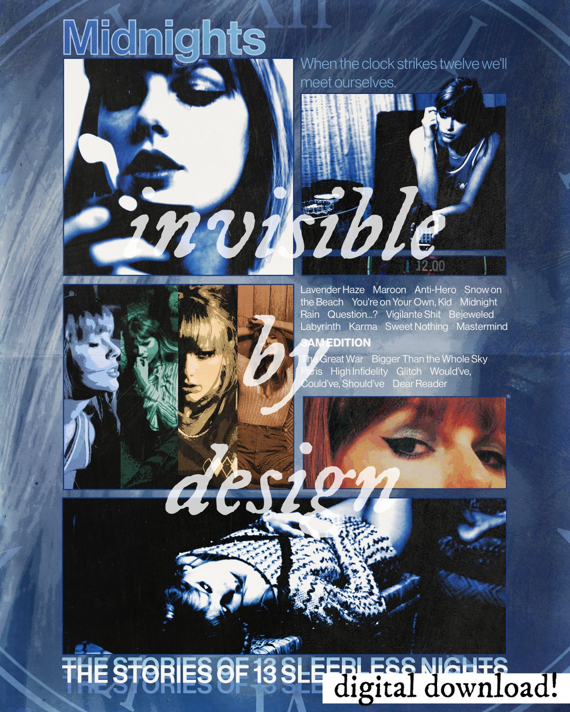 Taylor Swift Midnights Inspired Album Poster, PNG, Digital Download ...