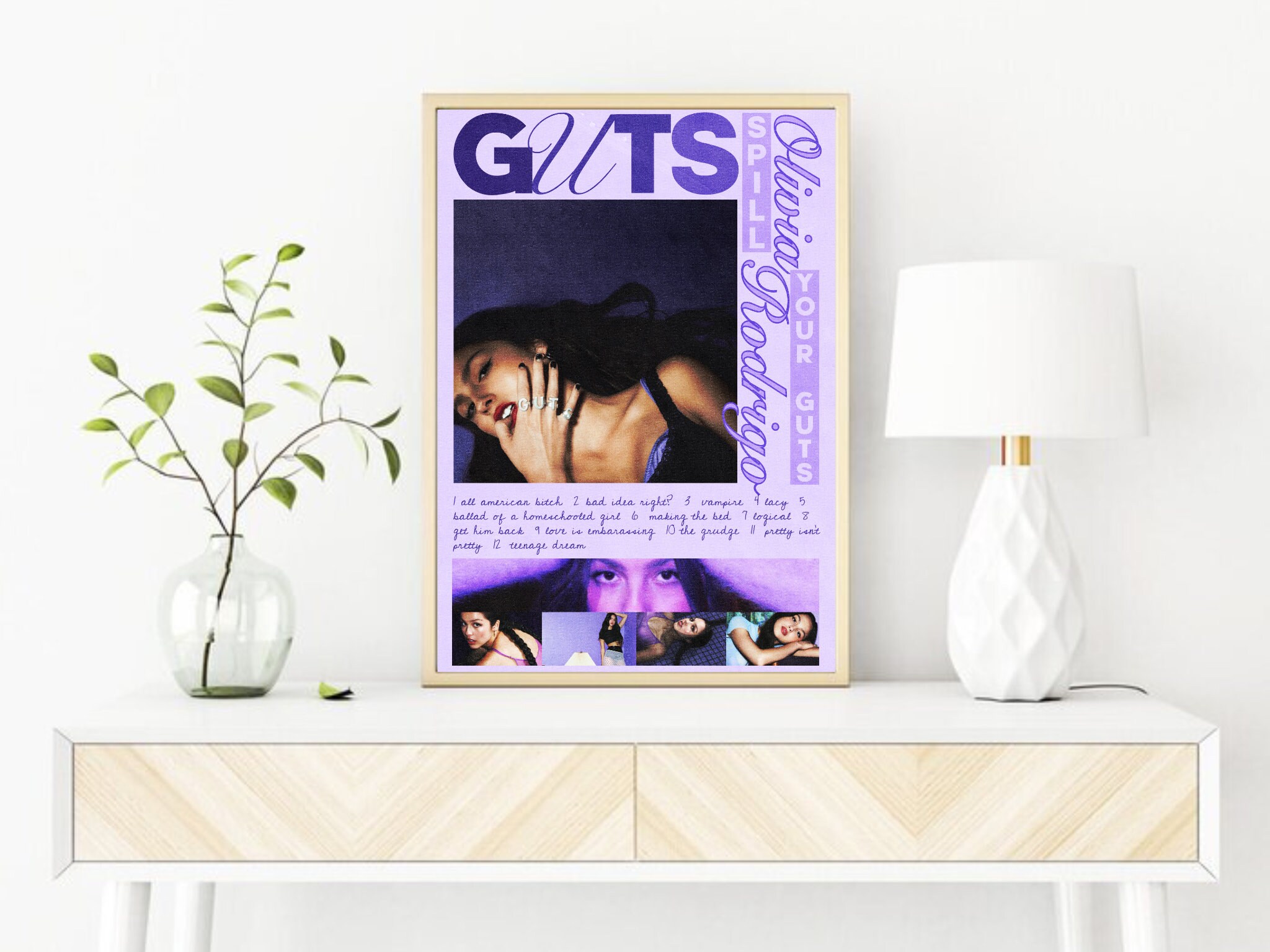 Olivia Rodrigo Guts Album Inspired Poster, PNG, Music Poster, A4 ...